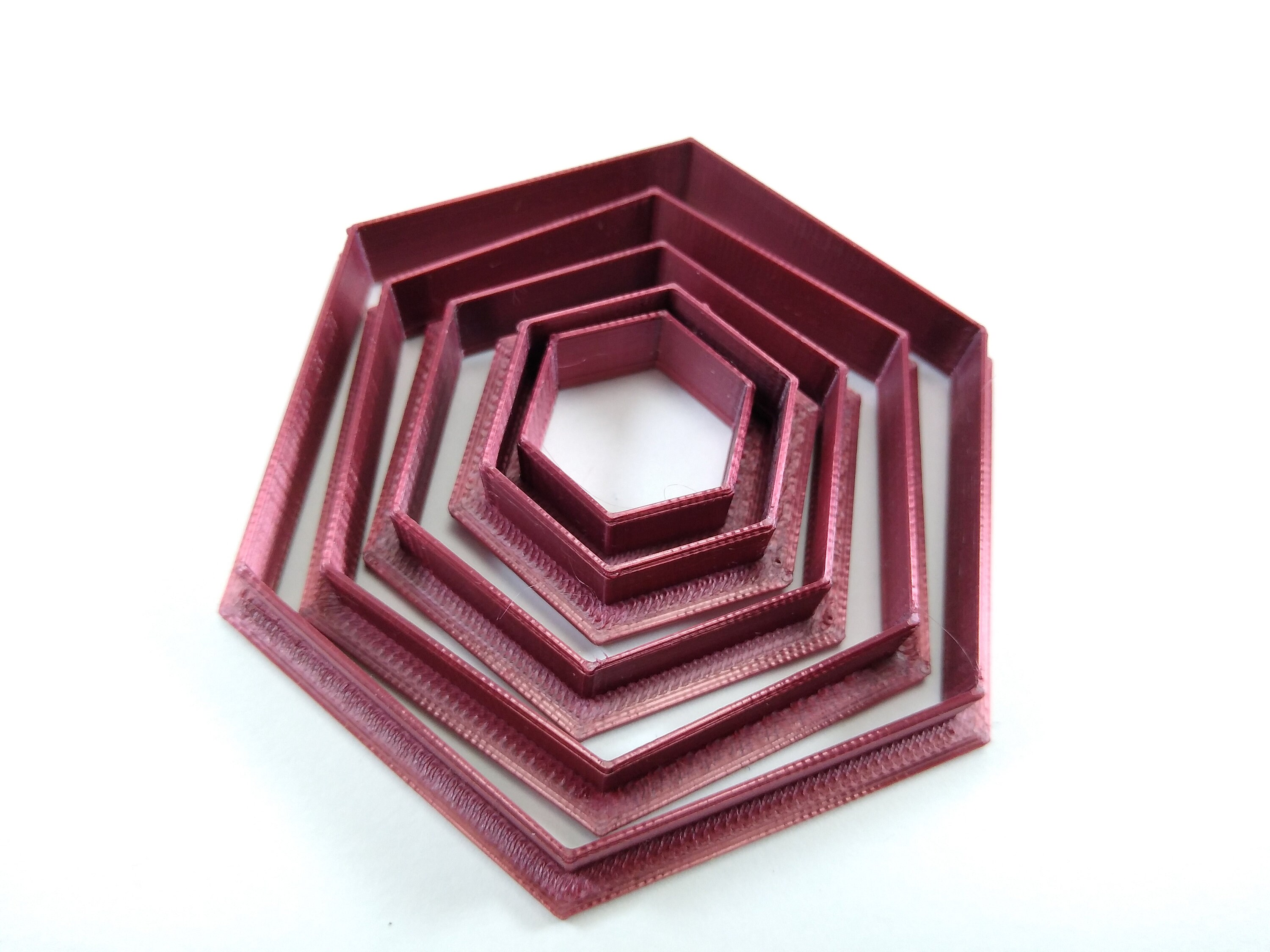 Hexagon Cutters Set of 5 For Polymer Clay or PMC 3D Printed | Etsy