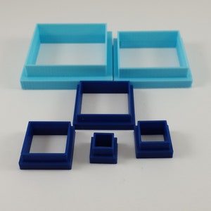 Square Cutter Set of 6, 1/3, 1/2, 3/4, 1, 1 1/2 and 1 3/4 Inch Cutters ...