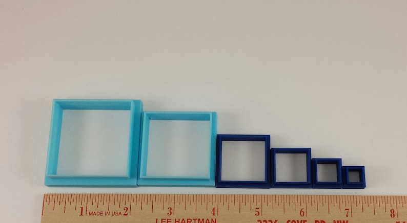 Square Cutter Set of 6 1/3 1/2 3/4 1 1 1/2 and 1 3/4 Inch - Etsy