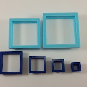 Square Cutter Set of 6, 1/3, 1/2, 3/4, 1, 1 1/2 and 1 3/4 Inch Cutters ...