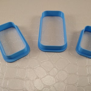 Rectangle Cutters With Rounded Corners, Set of 3 Polymer Clay Cutters ...