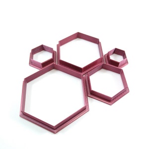 Hexagon Cutters Set of 5 for Polymer Clay or PMC , 3D Printed Polymer ...