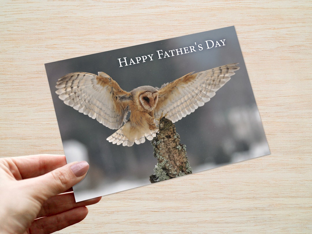 Owl Fathers Day Card Nature Father's Day Card Bird of Prey Blank ...
