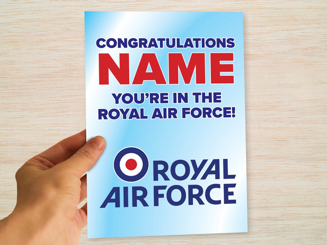 Personalised Royal Air Force Passing Out Card RAF Large A5 Premium Card ...
