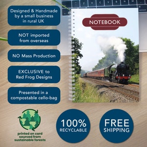 Train Spiral Notebook A4 Notebook A5 Notebook A6 Plain Lined Flying ...