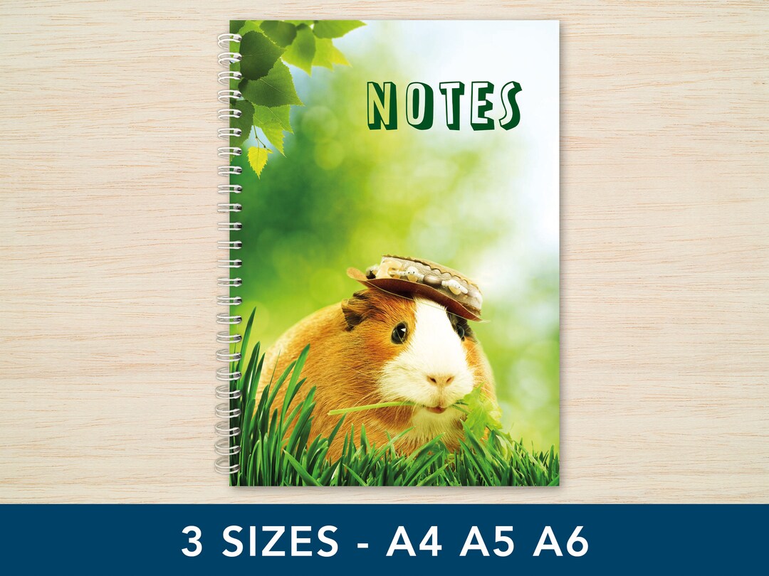 Guinea Pig Spiral Notebook A4 A5 A6 Plain or Lined Paper Handmade Soft ...