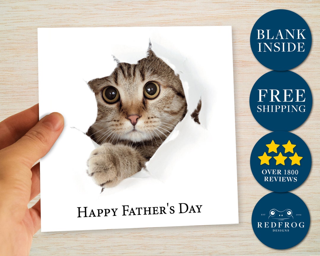 Tabby Cat Fathers Day Card Cat Fathers Day Card Kitten From the Cat on ...