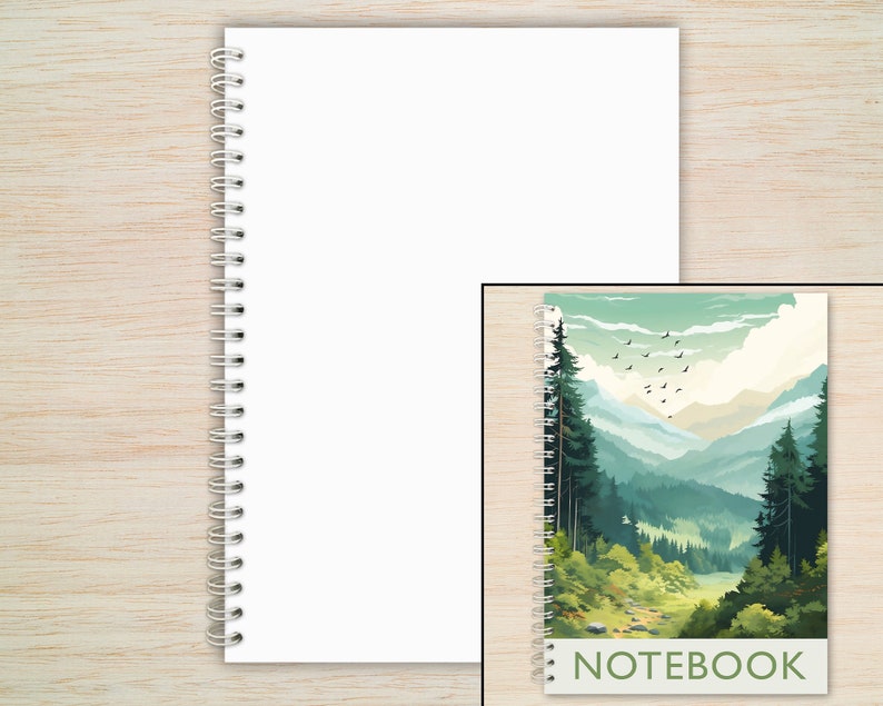 Forestry Landscape Spiral Notebook A4 A5 A6 Notepad Plain Lined Paper ...