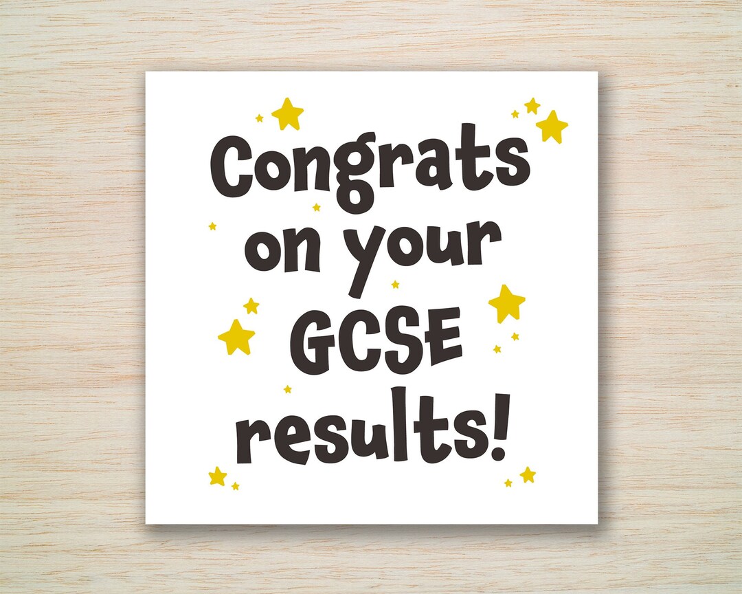 Congrats on You're GCSE Results Card School Exam Results - Etsy