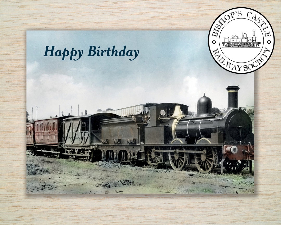 Steam Train Birthday Card Steam Engine Greeting Card Locomotive Card ...