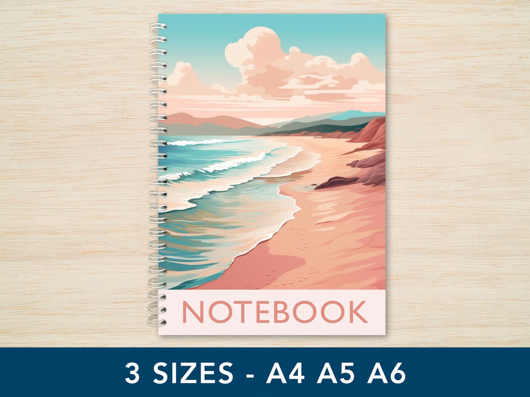Beach Landscape Spiral Notebook A4 A5 A6 Notepad Plain Lined Paper ...