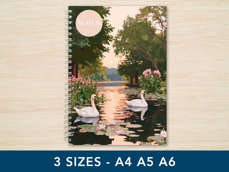 Handcrafted Spiral Notebook A4 A5 A6 Notepad - Plain or Lined Paper ...