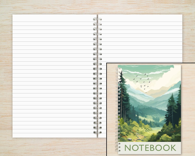 Forestry Landscape Spiral Notebook A4 A5 A6 Notepad Plain Lined Paper ...