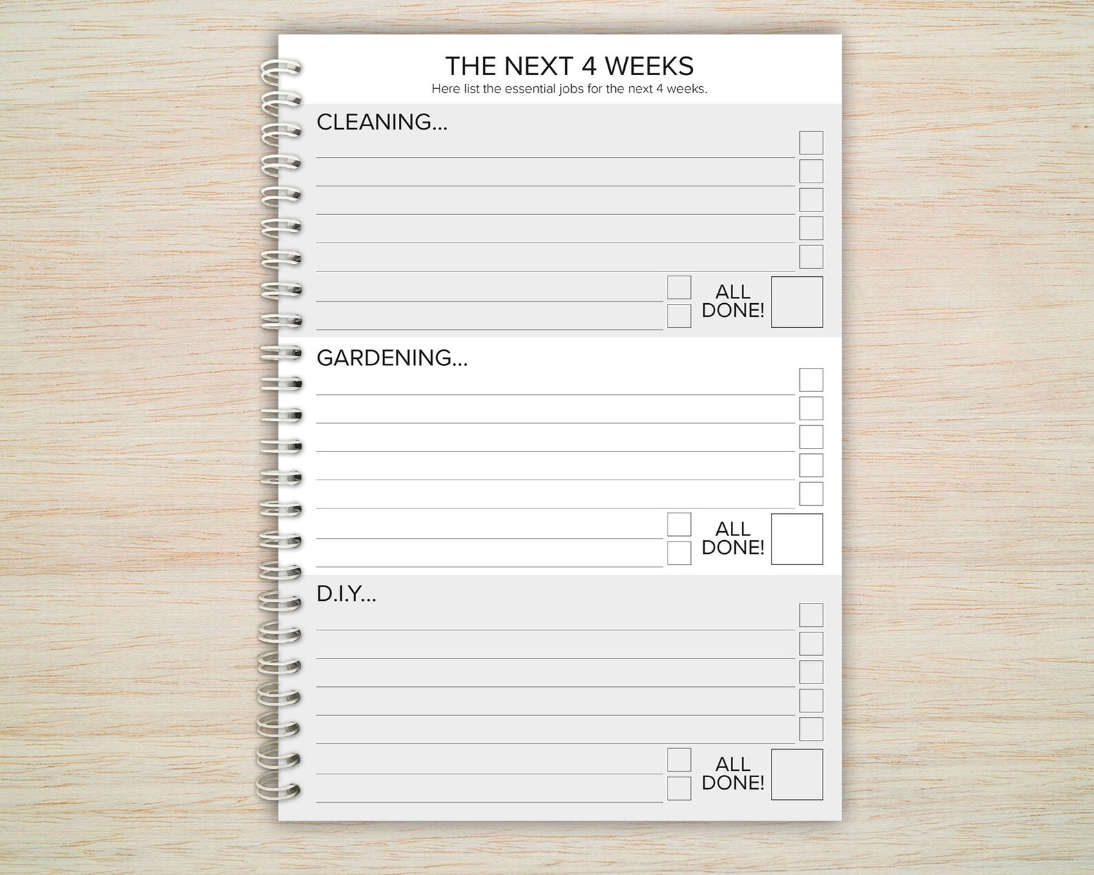 The Cleaning Journal Daily Planner Cleaning Schedule Book - Etsy UK