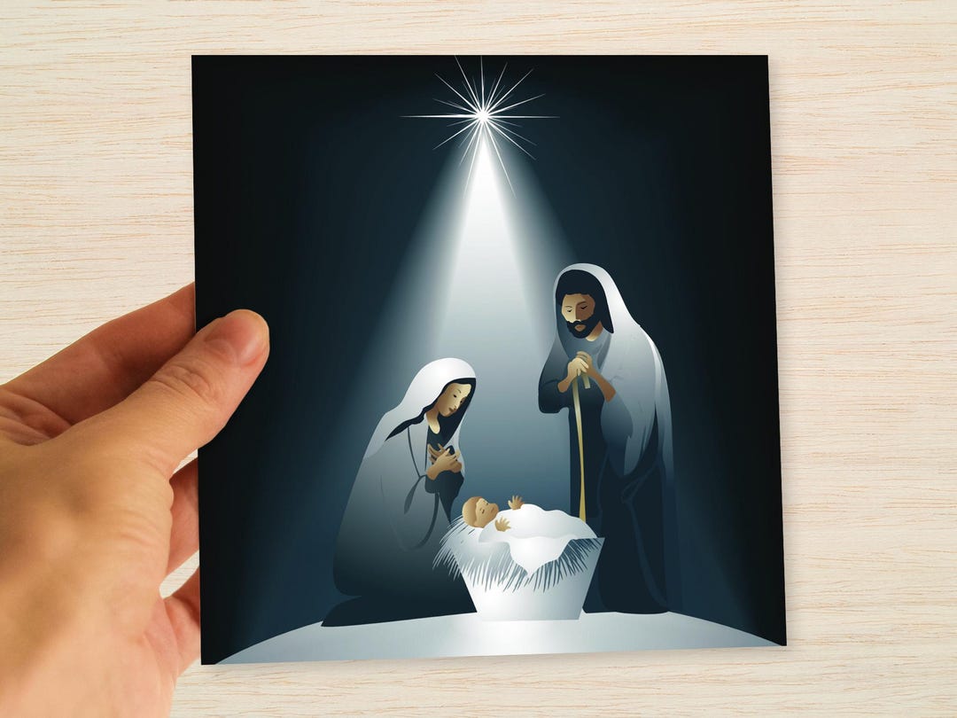 Religious Christmas Cards & Packs Nativity Mary Joseph Baby Jesus ...