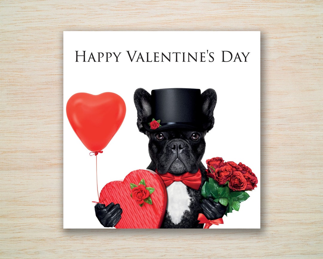 French Bulldog Valentines Day Card Frenchie Valentine's Card Dog ...