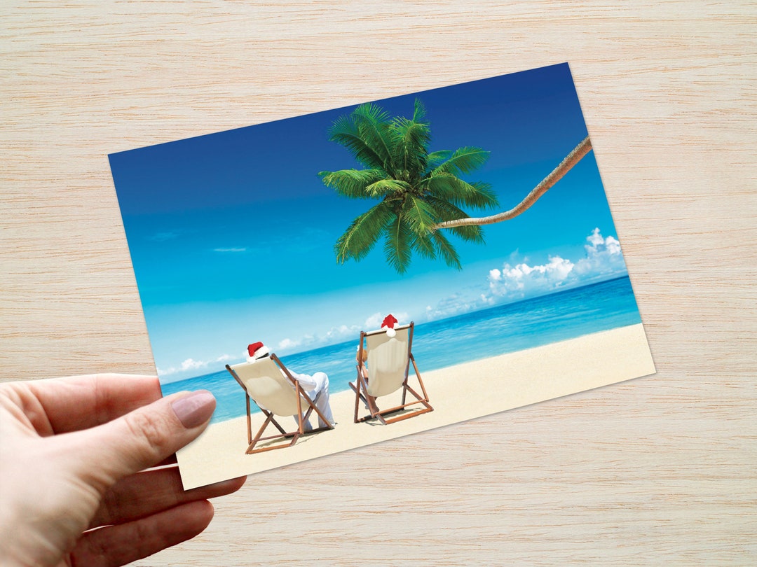 Beach Christmas Cards Tropical Christmas Card Packs Tropical Island ...