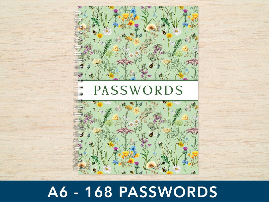 Floral Small Password Book A6 Alphabetical Password Notebook Mini ...
