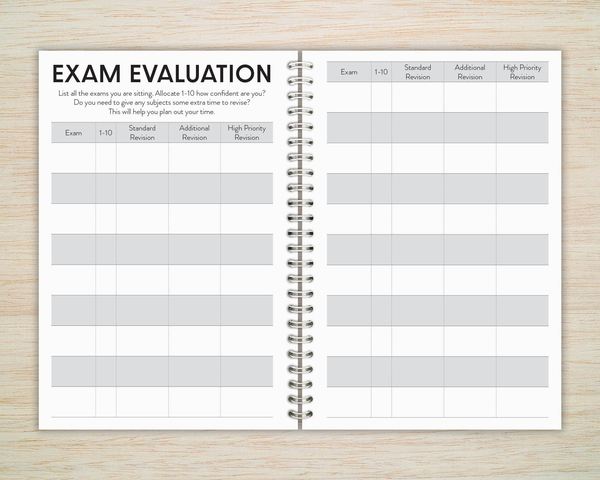 GCSE Revision Journal Study Planner Notebook Organiser Book - Etsy UK
