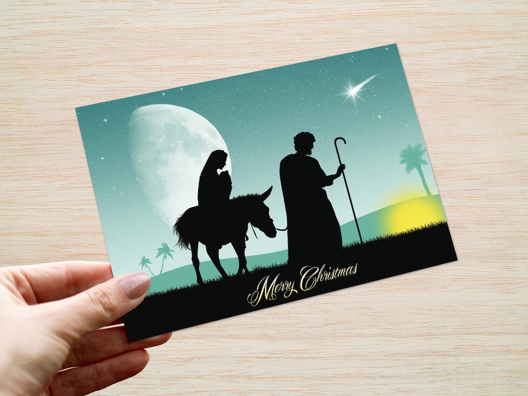 Religious Nativity Christmas Cards & Packs Mary Joseph Jesus Christian ...