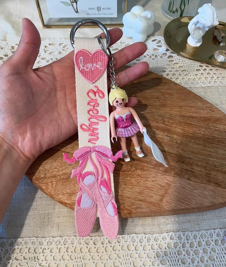 Custom Embroidered Ballet Keychain – Personalized Dancer Gift - Etsy