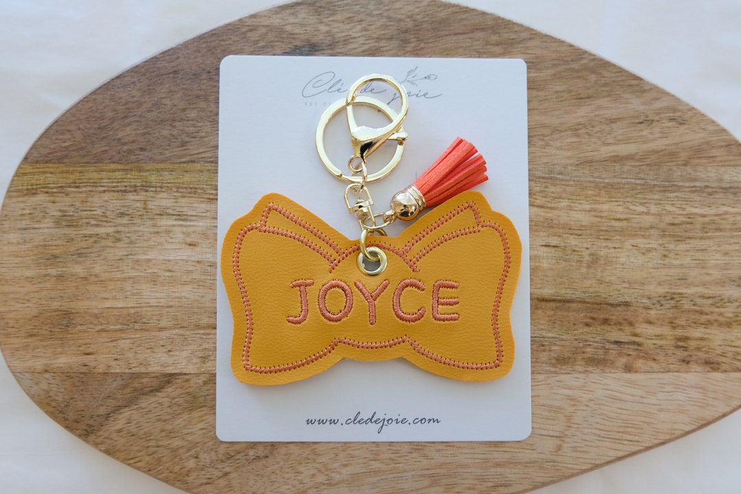 Custom Embroidered Name Tag: Personalized Keychain Bag Charm - Etsy