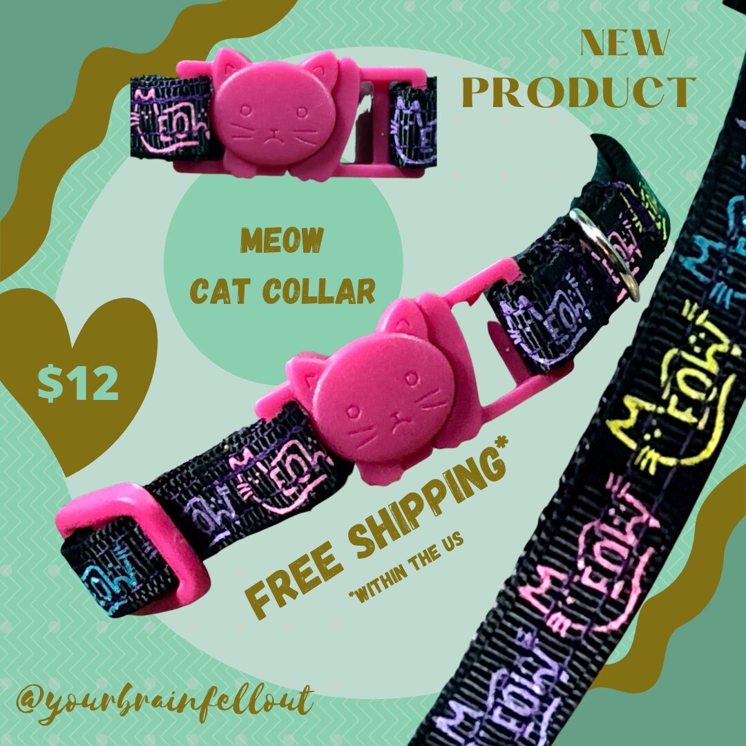Meow Cat Collar - Etsy