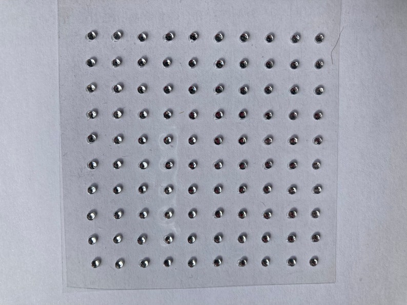 2mm Tiny X 100 Sparkling Crystal Clear Self Adhesive Stickers Nail Art ...