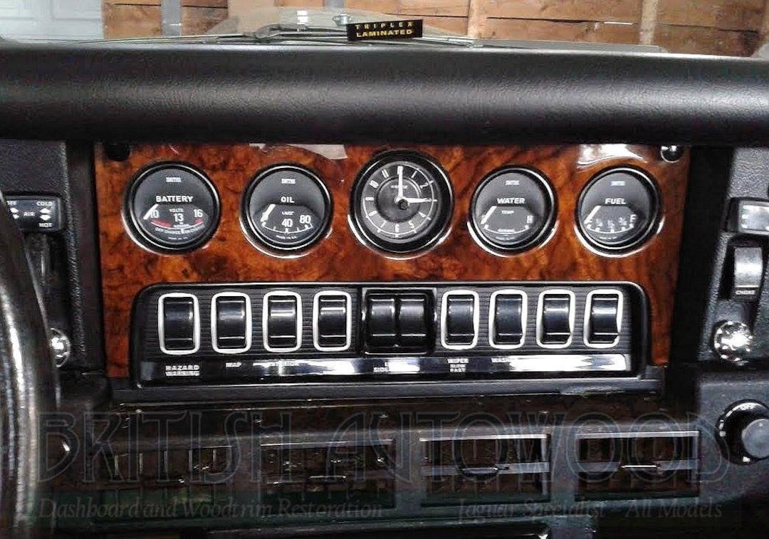 Jaguar XKE, E-type Wood, Walnut Burl Dash, Dashboard Center Instrument ...