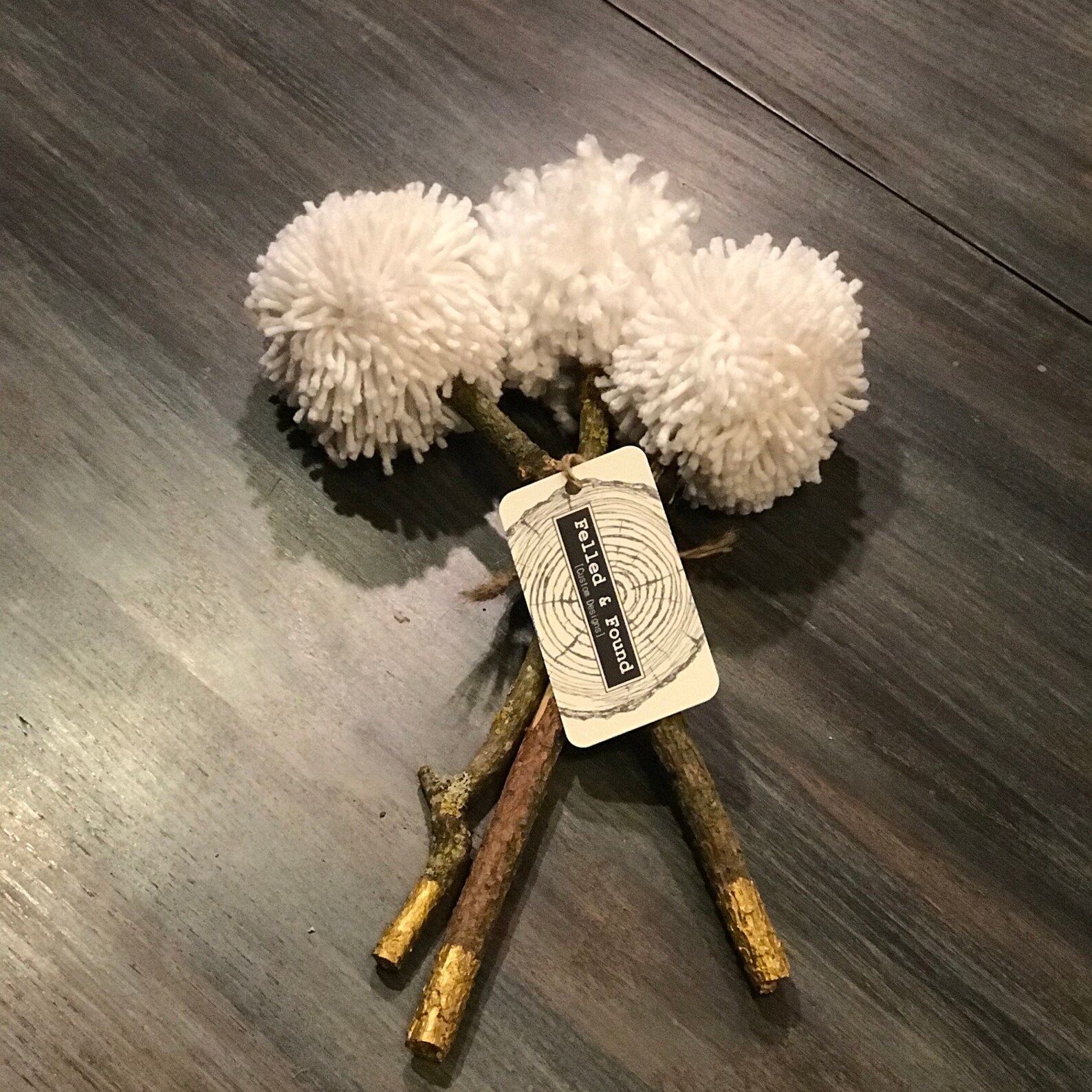 Gold Tipped Pom Pom Dandelion Wish-Sticks - Etsy.de