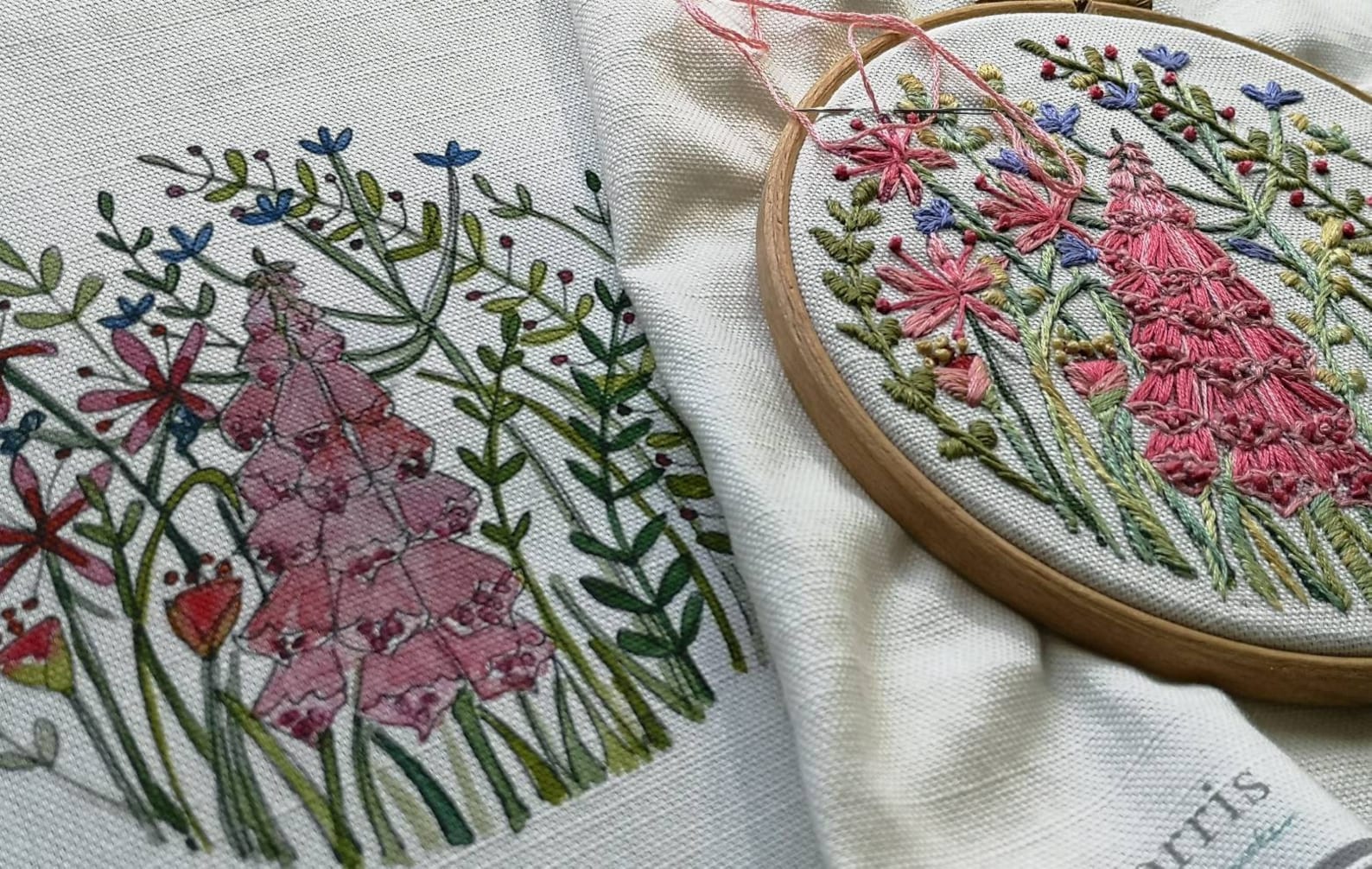Embroidery Pattern, Foxglove Flowers Embroidery Pattern - Etsy UK