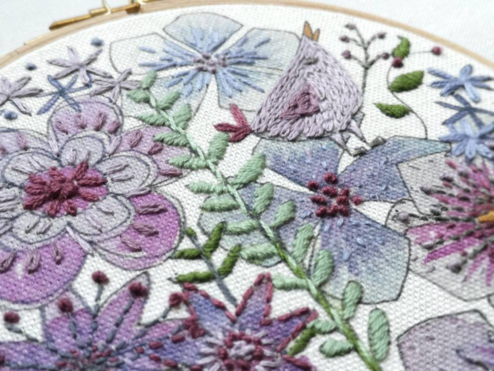 Botanical embroidery pattern x 3 | Etsy