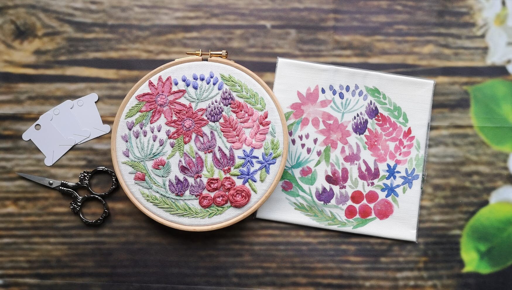 Embroidery Cyclamen embroidery PDF pattern and guidance Kits & How To ...