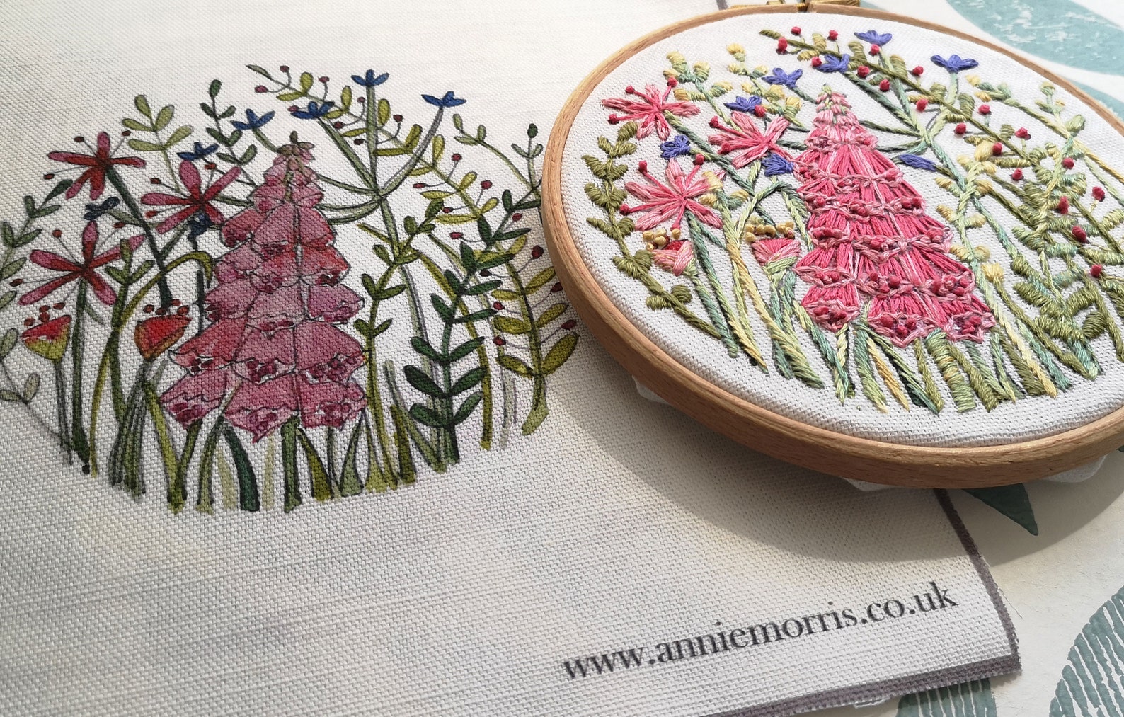 Embroidery Pattern, Foxglove Flowers Embroidery Pattern - Etsy UK