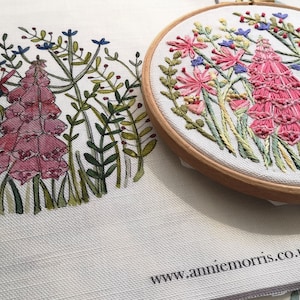 Embroidery Pattern, Foxglove Flowers Embroidery Pattern - Etsy UK