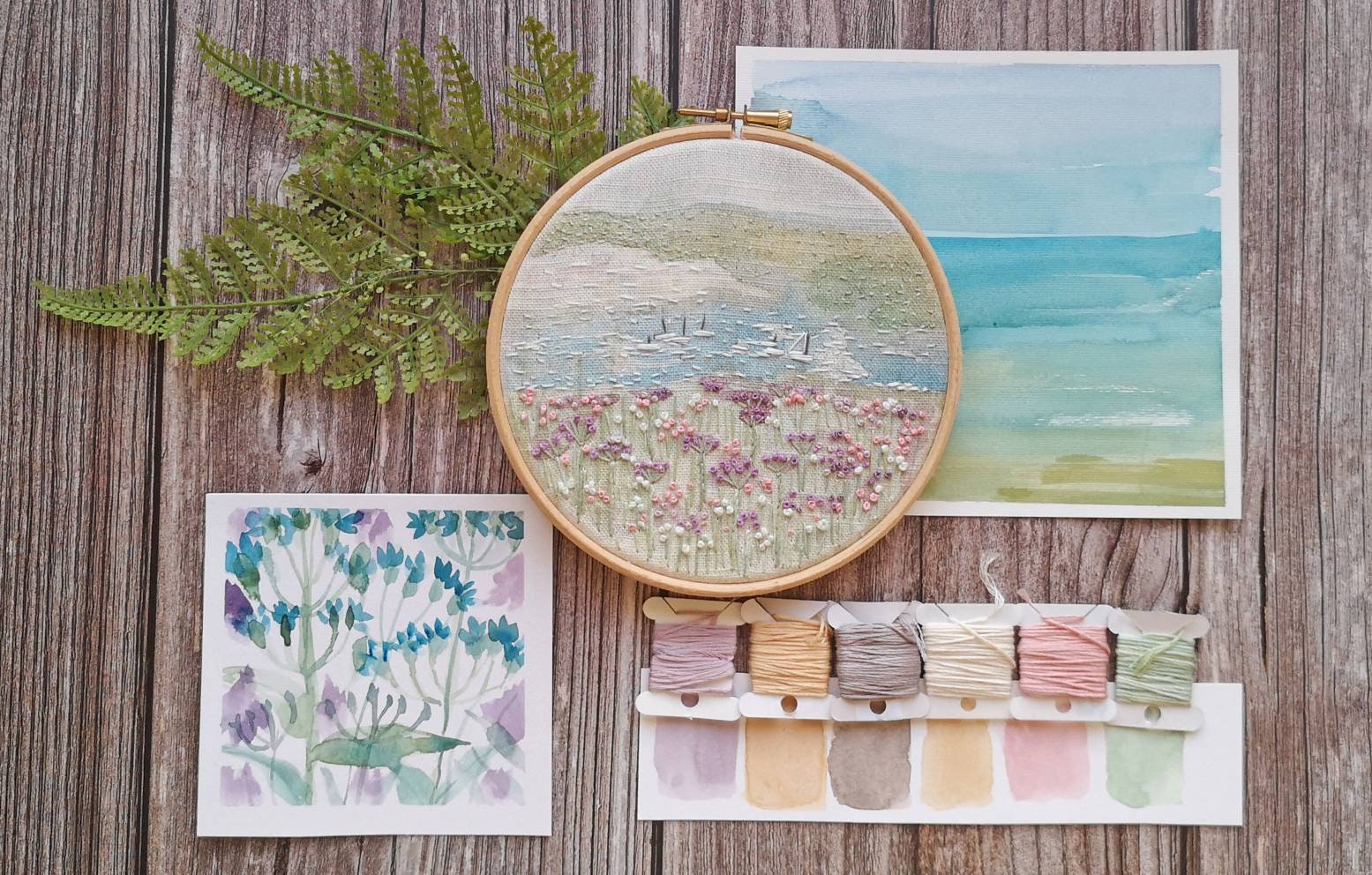 Embroidery Pattern Coastal Pattern Ready for You to Stitch - Etsy UK