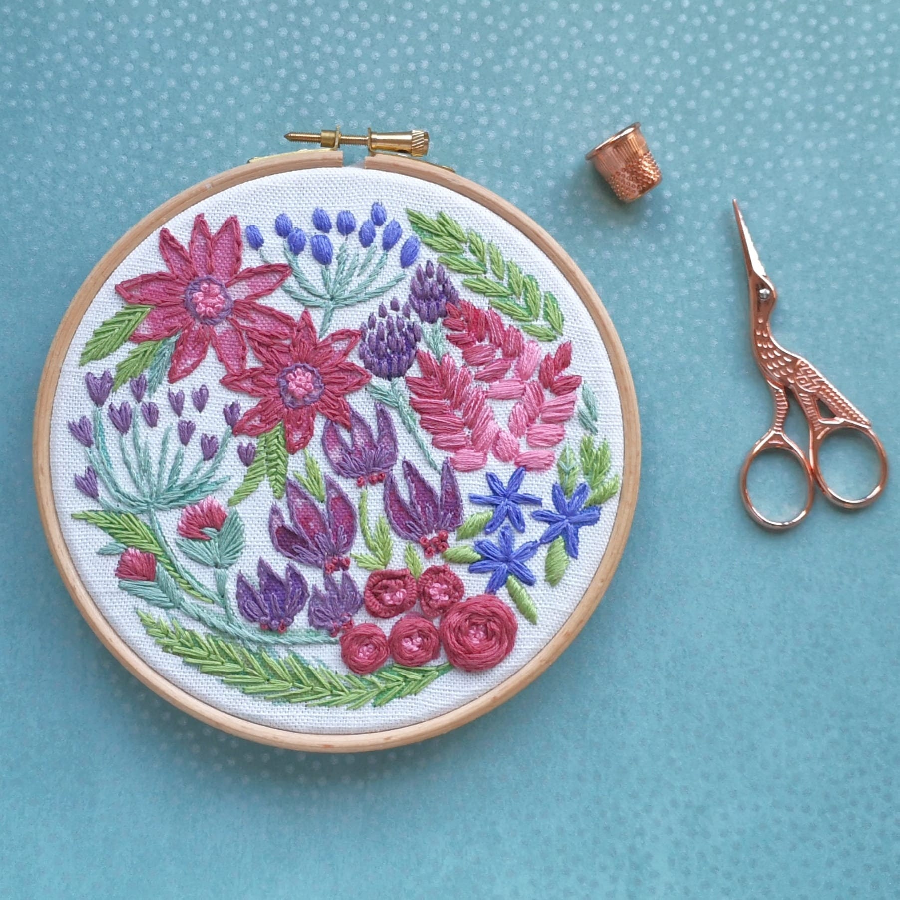 Embroidery Cyclamen embroidery PDF pattern and guidance Kits & How To ...