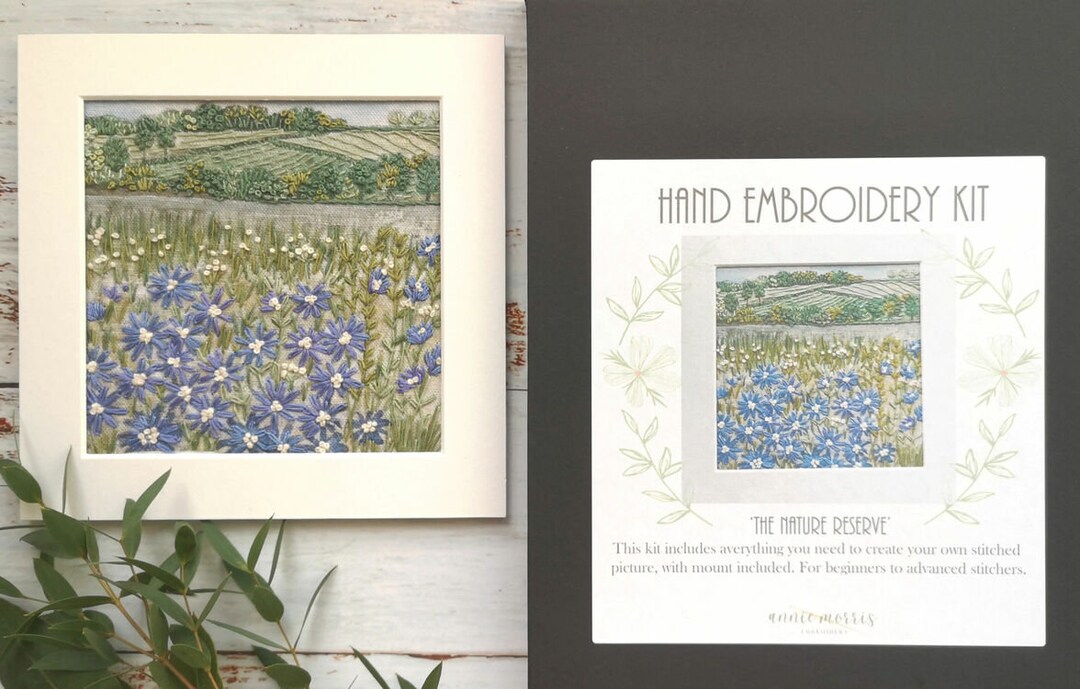 The Nature Reserve - Luxury Hand Embroidery Kit With Mount - Craft Project - Floral Landscape ...