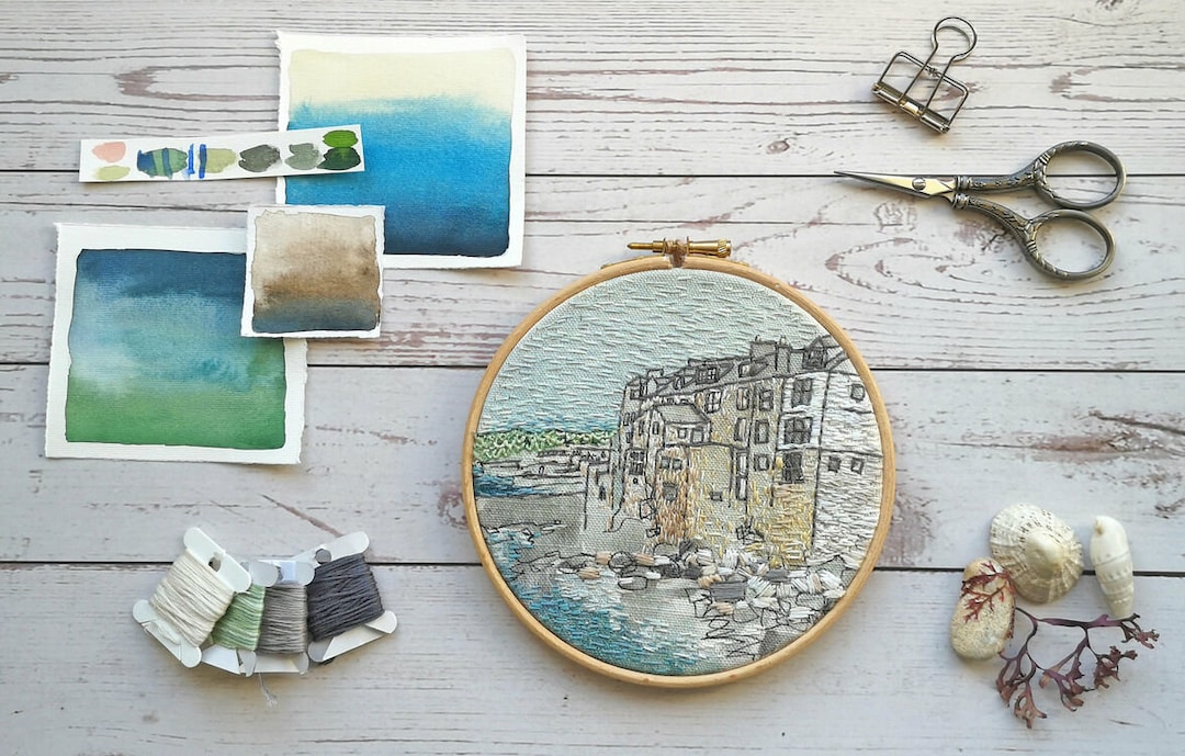 Embroidery Pattern, Coastal Embroidery Project, Seaside Needlework ...