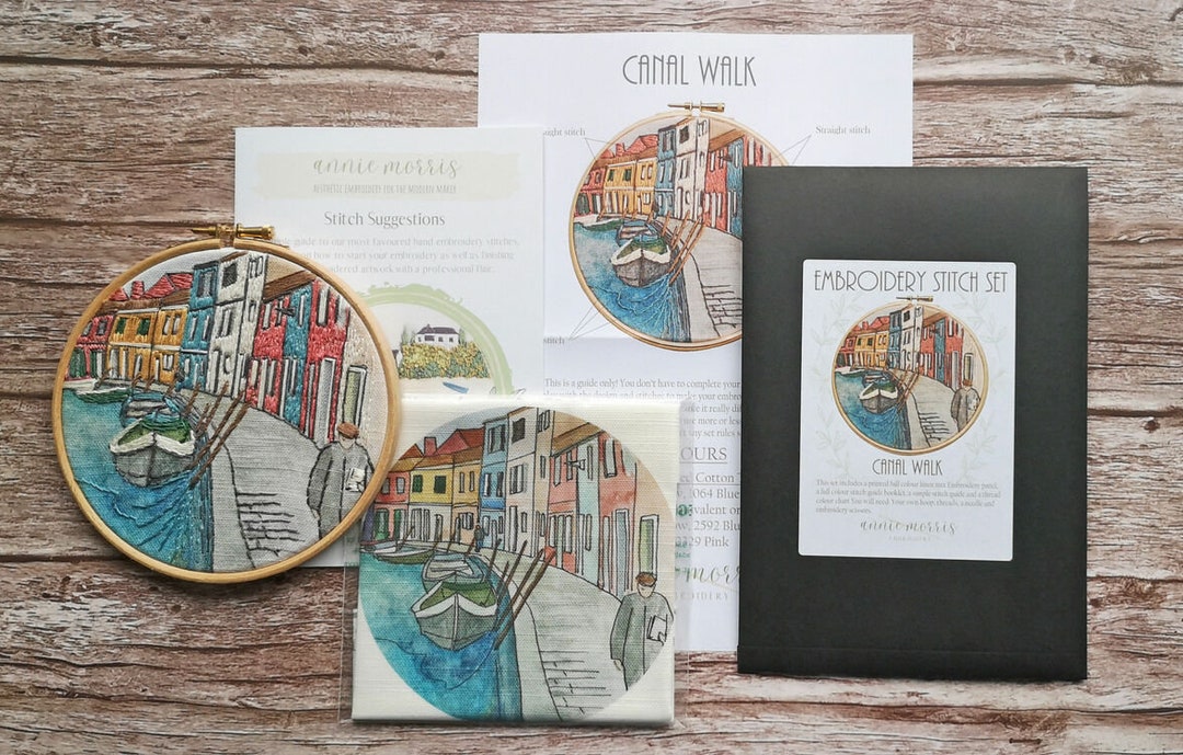 Canal Walk Embroidery Pattern, Floral Needlework Pattern, Botanical ...