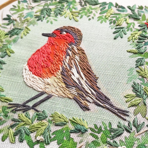 Robin Embroidery - Etsy
