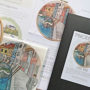 Canal Walk Embroidery Pattern, Floral Needlework Pattern, Botanical ...