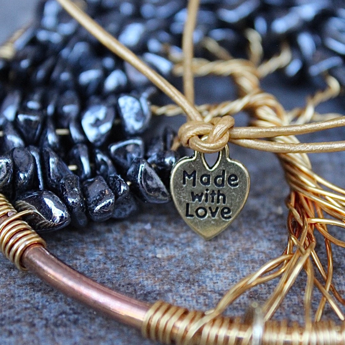 Infinity Symbol Powered Hematite Crystal Beaded Tree of Life - Etsy