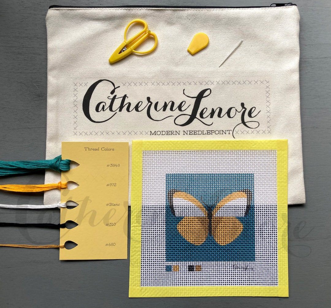 DIY Stitch Kit Butterly Needlepoint Kit - Etsy