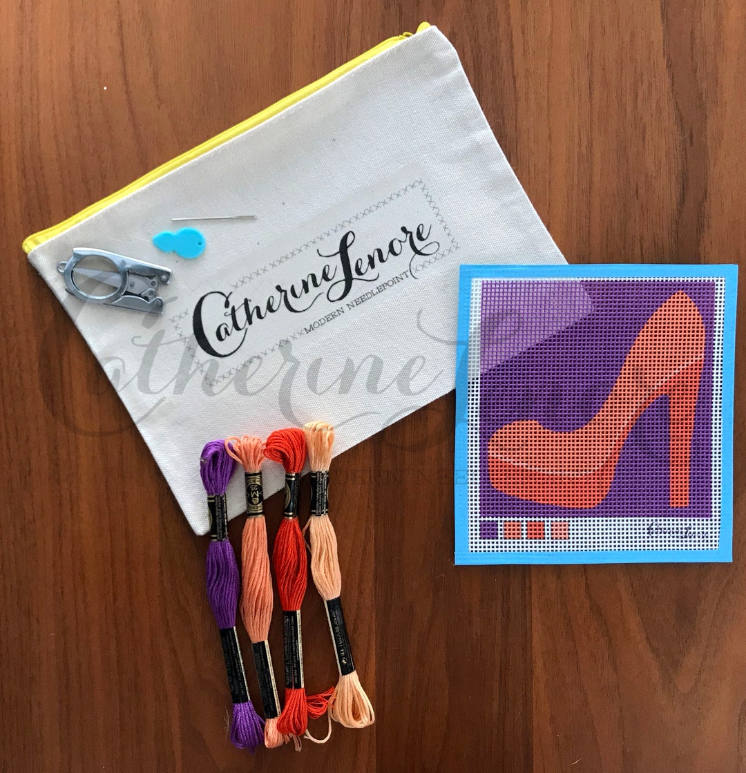 DIY Stitch Kit | Pink Pump | Shoes Needlepoint Kit - Etsy