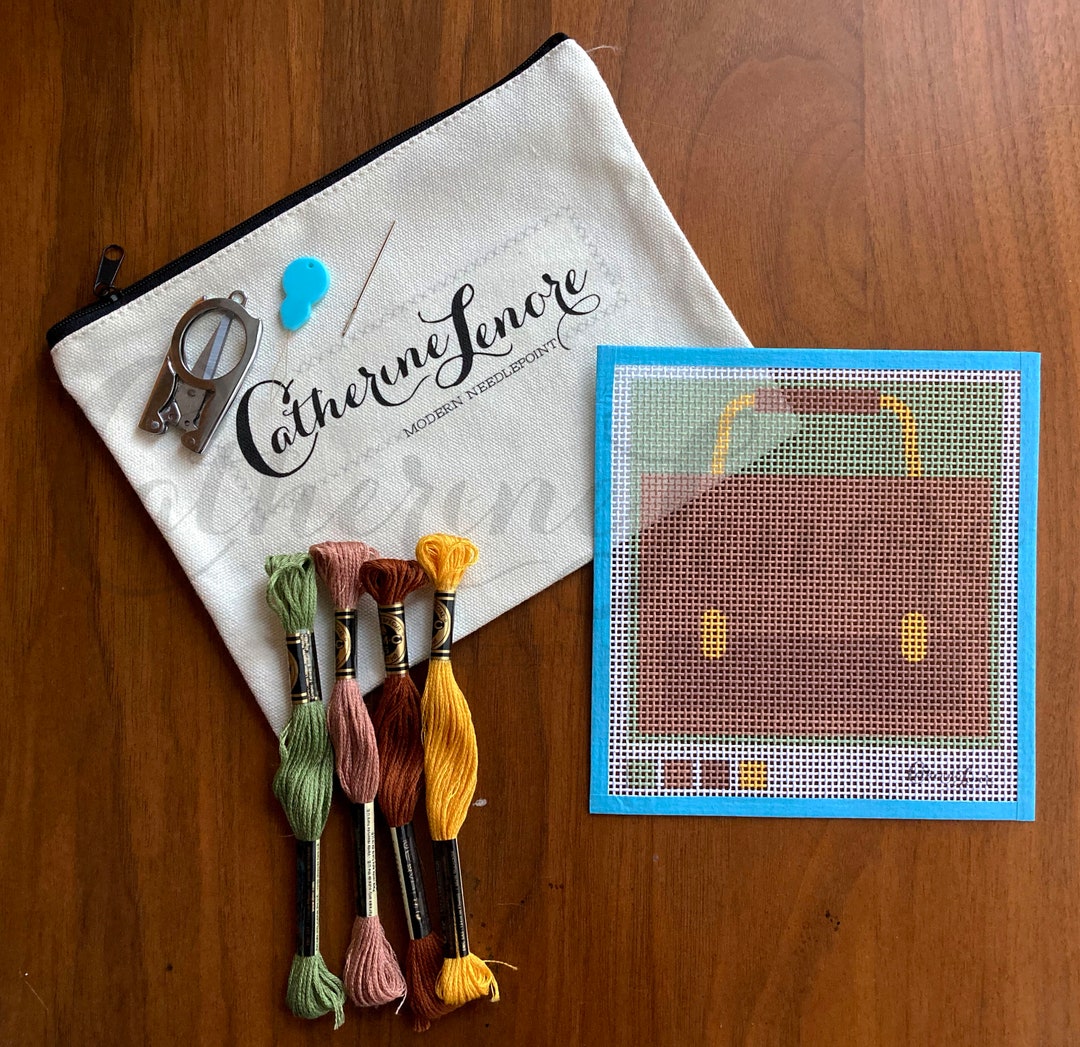 DIY Stitch Kit | Brown Briefcase Hand Bag | Purses Needlepoint Kit - Etsy