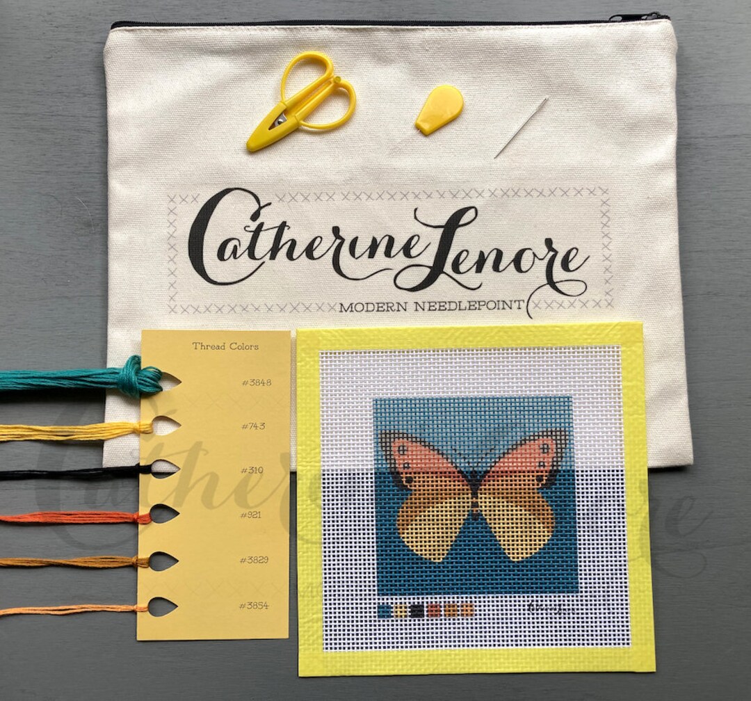 DIY Stitch Kit Butterly Needlepoint Kit - Etsy