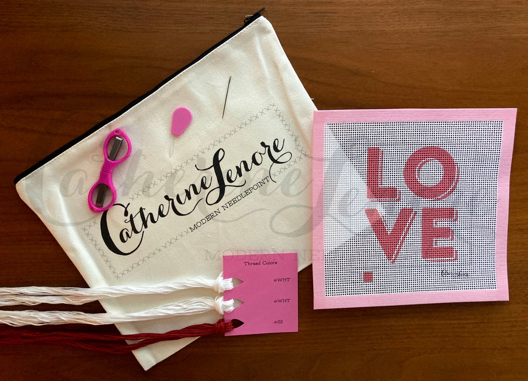 DIY Stitch Kit | Love Square | Valentine's Day Needlepoint Kit - Etsy