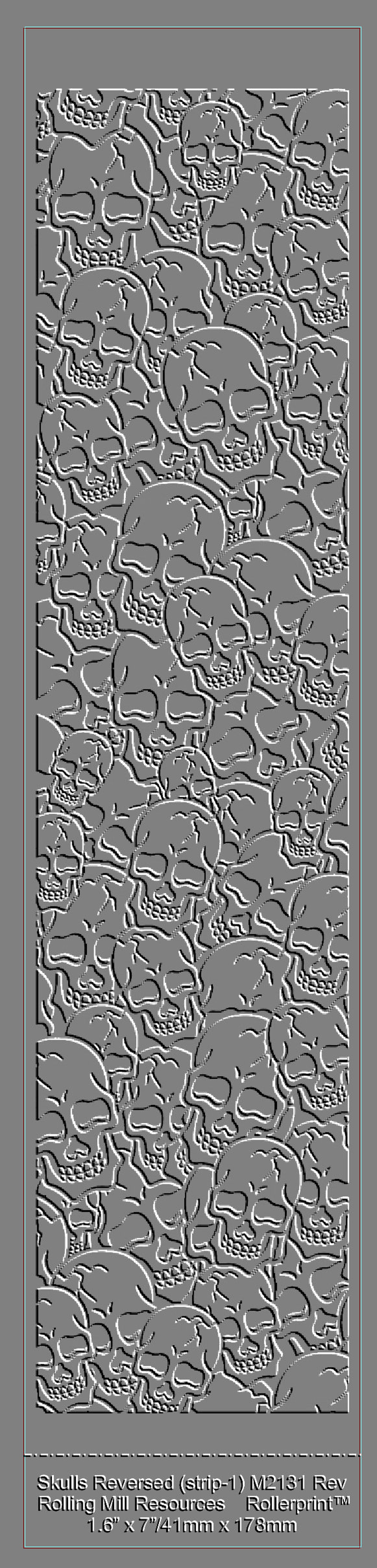 2131 Rolling Mill skulls Low Relief Pattern Overall Pattern 2x3.5, 4x5 ...