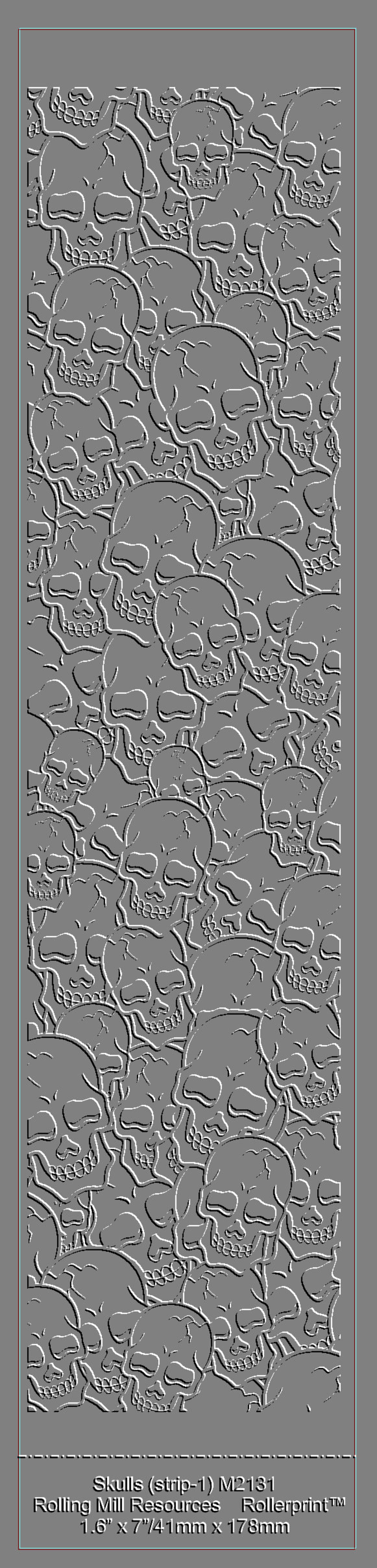 2131 Rolling Mill skulls Low Relief Pattern Overall Pattern 2x3.5, 4x5 ...